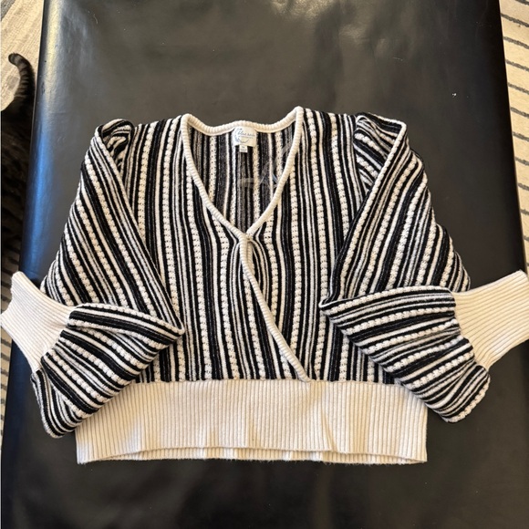 Blue Rain | Tops | Blue Rain Black And White Striped Crop Top | Poshmark